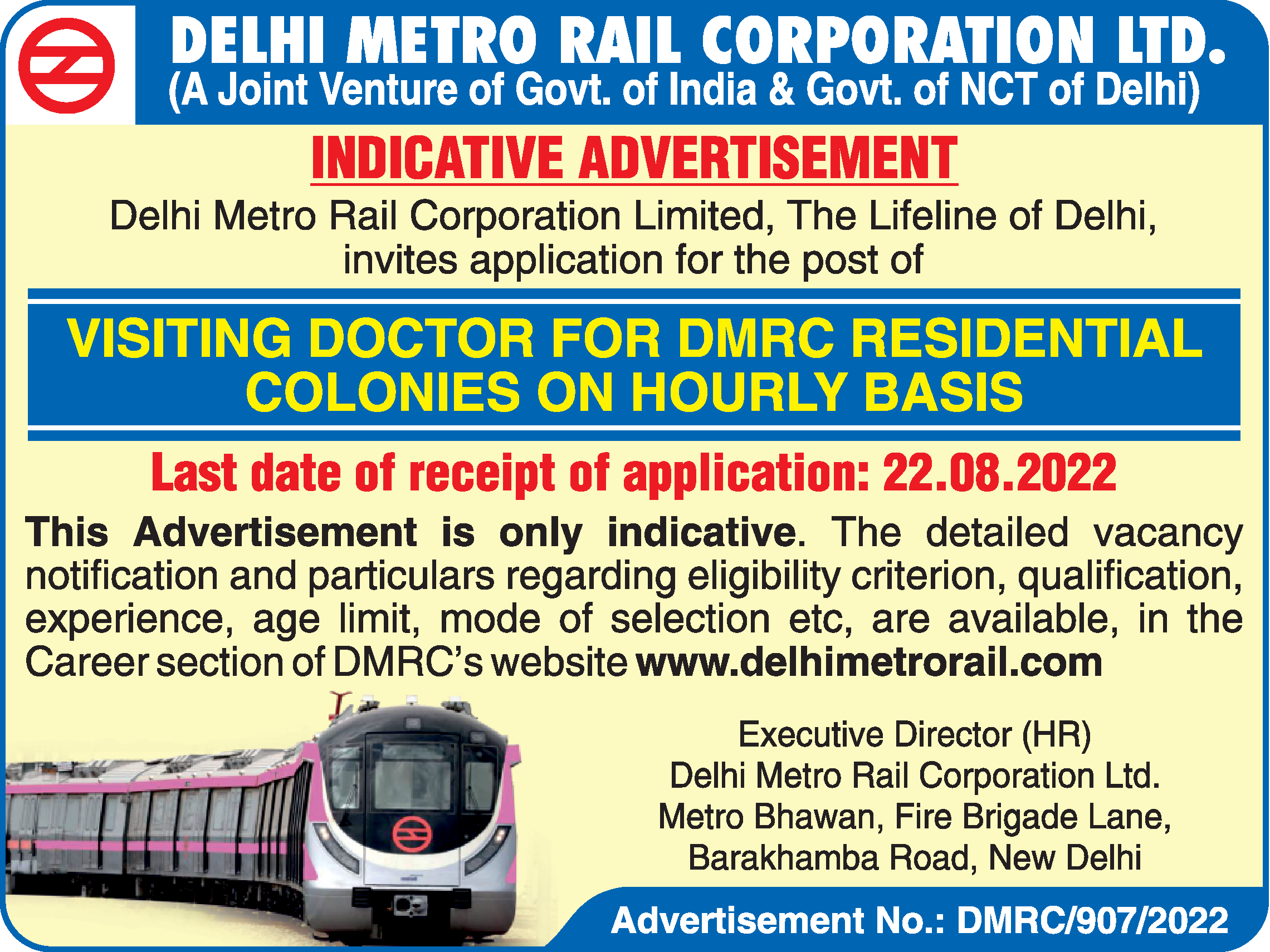 Times Ascent Ad Image for Delhi Metro Rail Corporation Ltd - timesascent.com