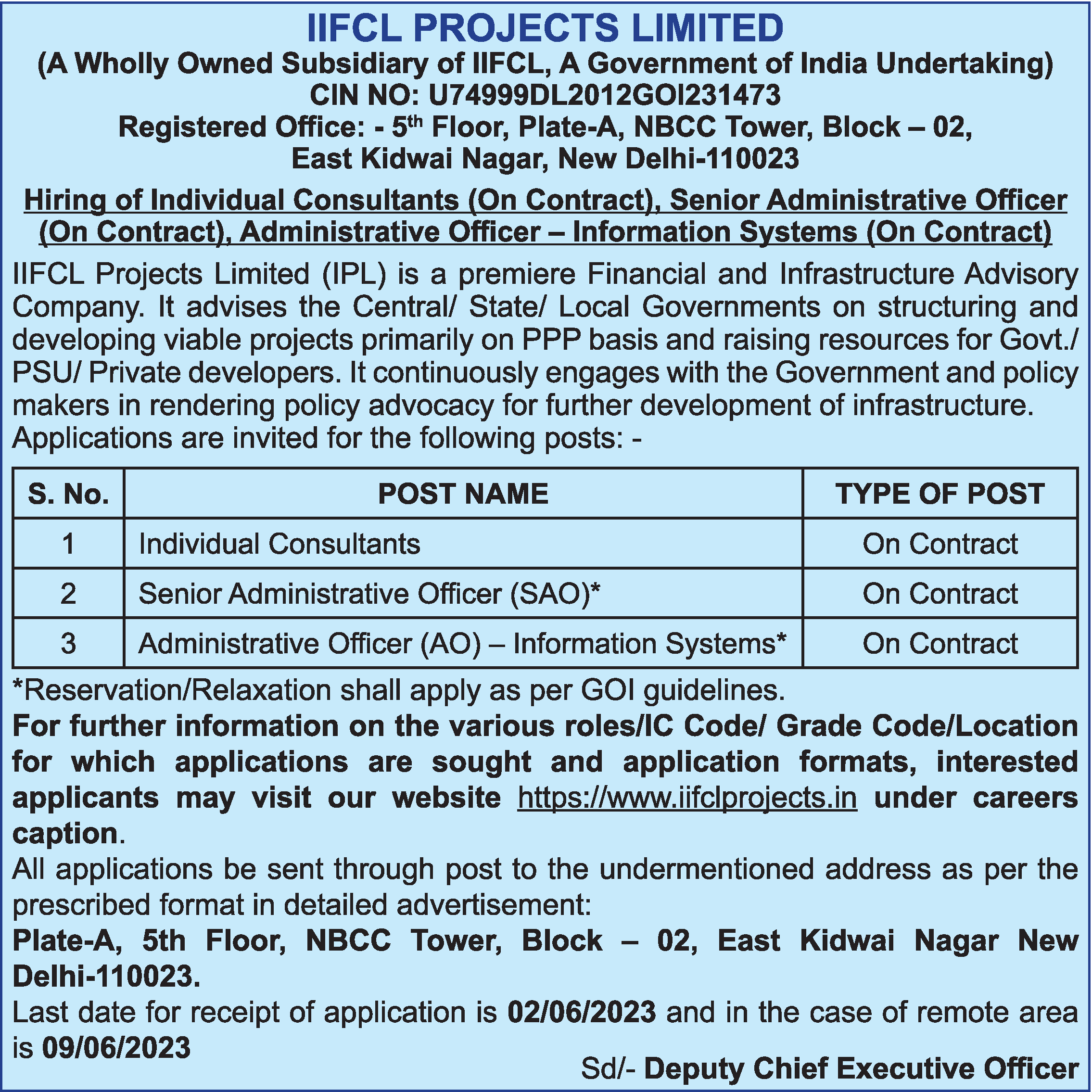 Times Ascent Ad Image for IIFCL Projects Limited - timesascent.com