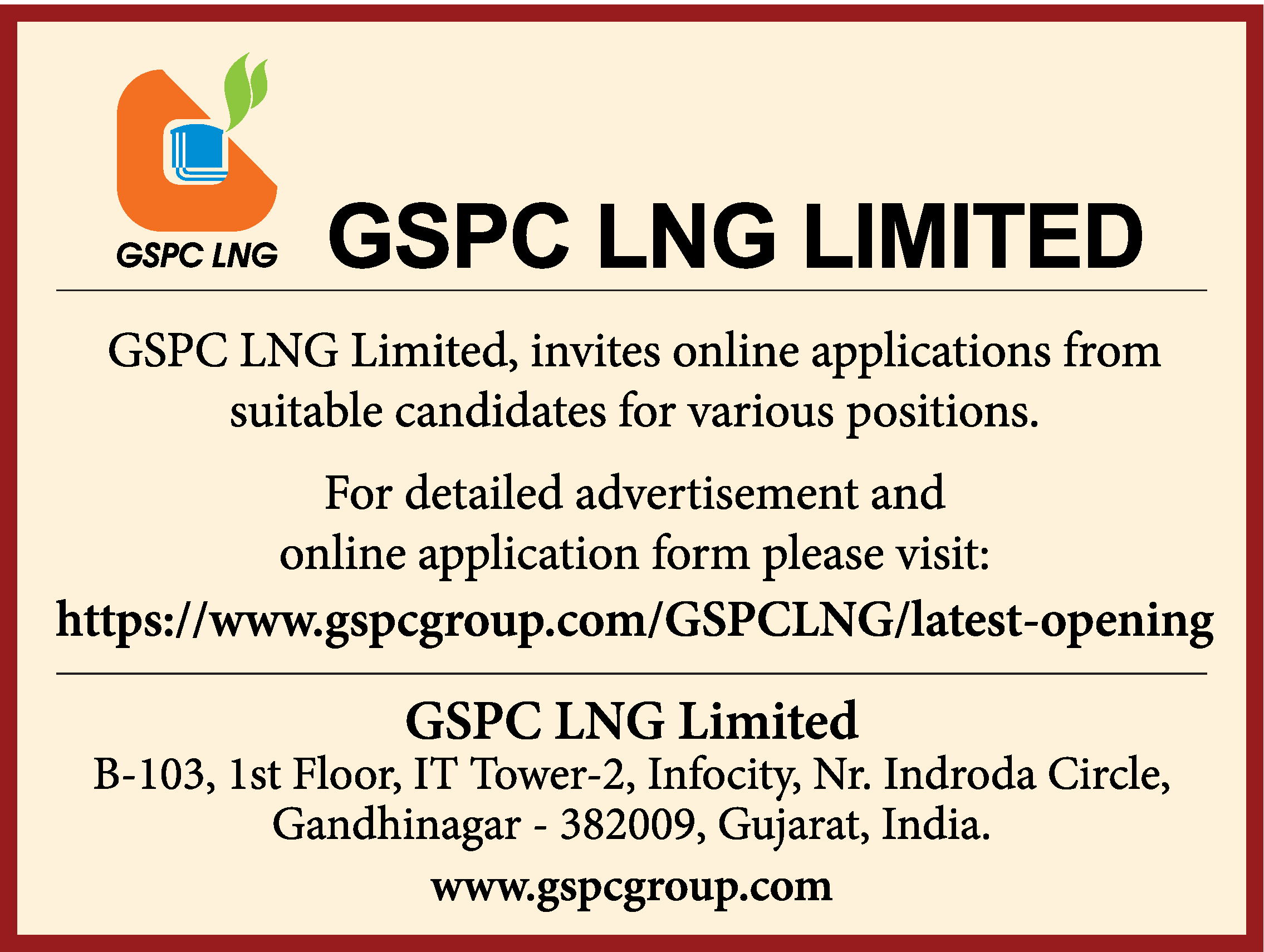 Various Positions job vacancy at GSPC LNG Limited