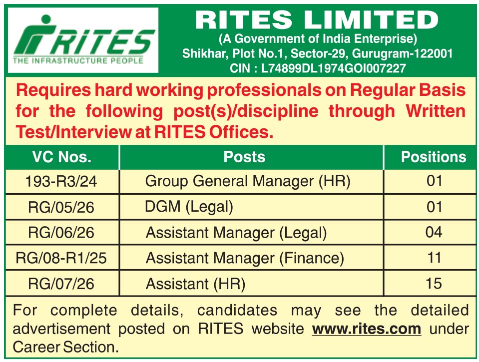RITES Limited | Company Profile & Jobs | Times Ascent
