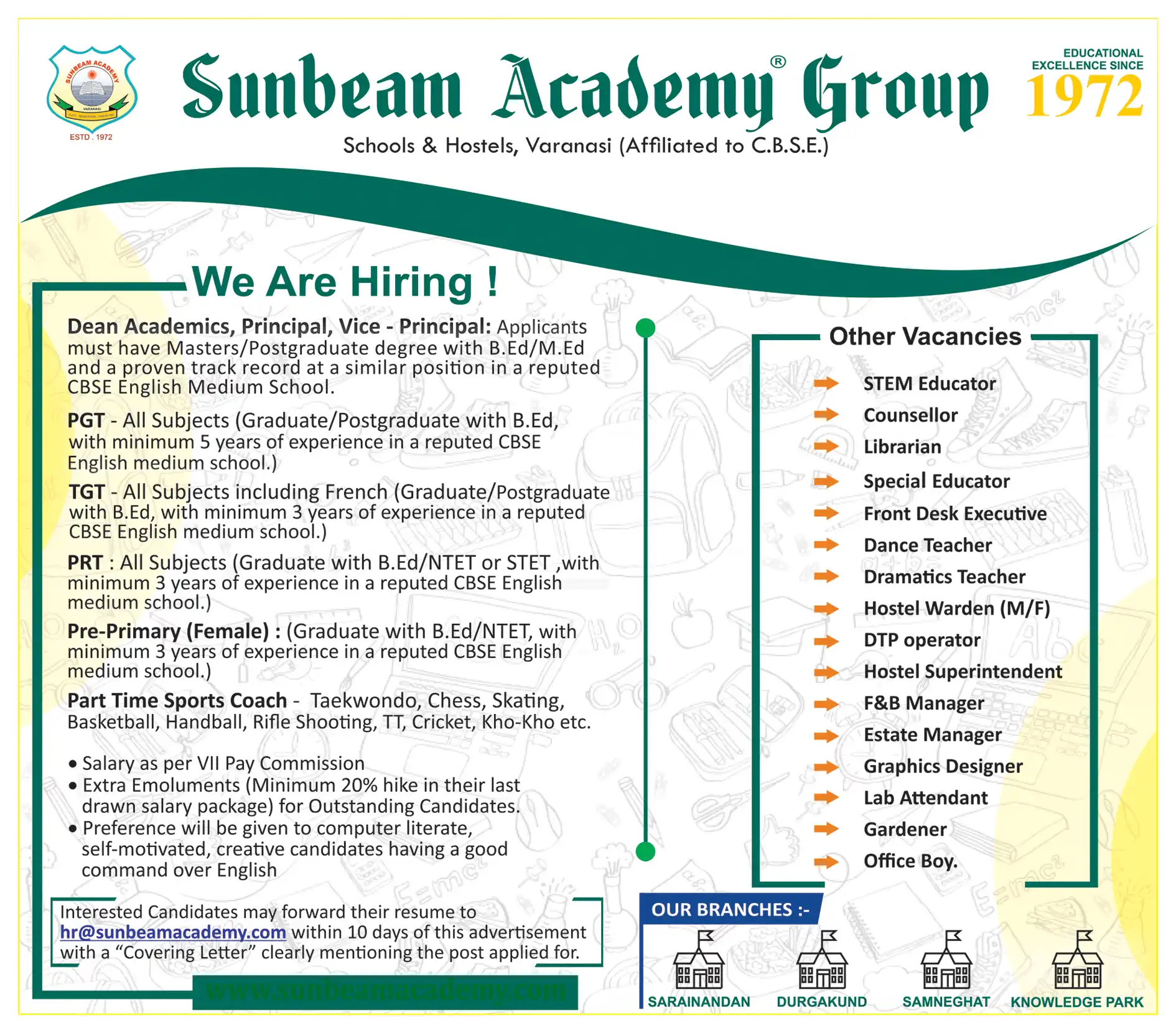 Times Ascent Ad Image for Sunbeam Academy Group - timesascent.com